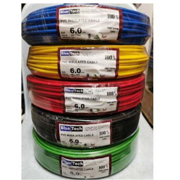 BLUE TECH 6MM PVC CABLE WITH SIRIM APPROVED | Shopee Singapore