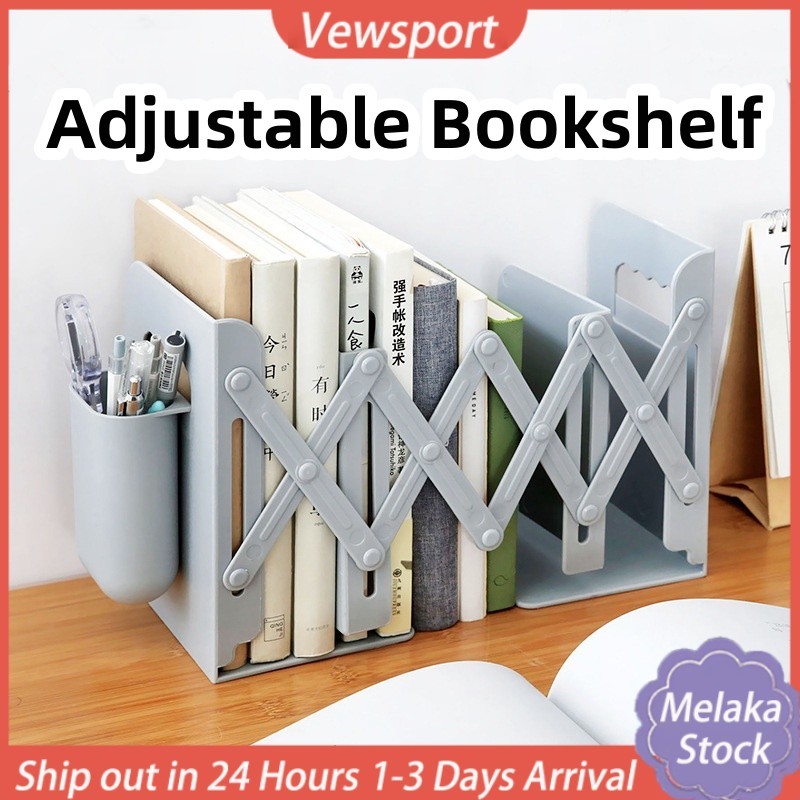 Expandable Book Stand Adjustable Bookend With Pen Holder book Desk ...