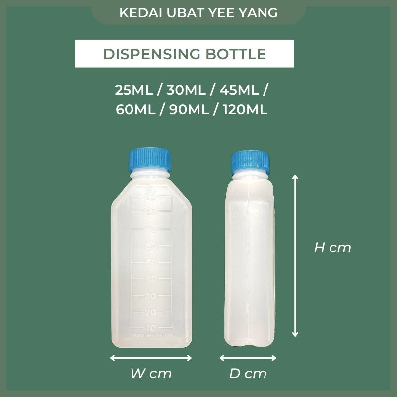 Botol Ubat Isian Cecair; Dispensing Bottle; Medicine Bottle; Plastic ...
