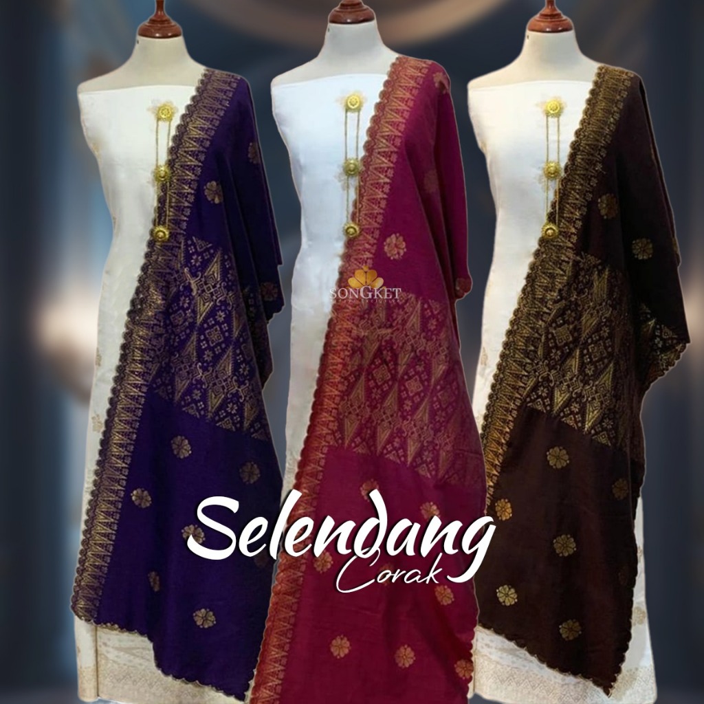 Pattern Scarf | Songket Haya Exclusive | Embroidered Songket | Viel's ...