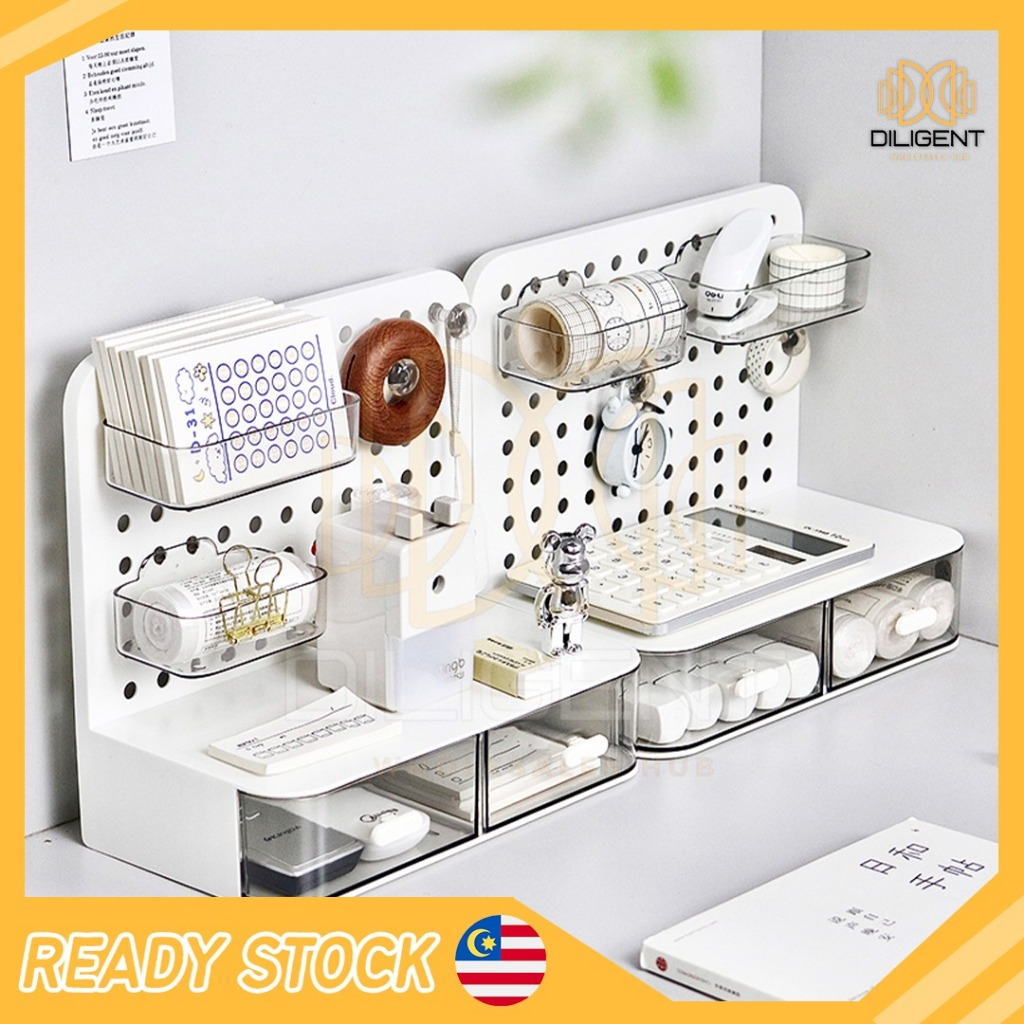 Self DIY Hanging Wall Board With Storage Box Multipurpose Storage Rack ...