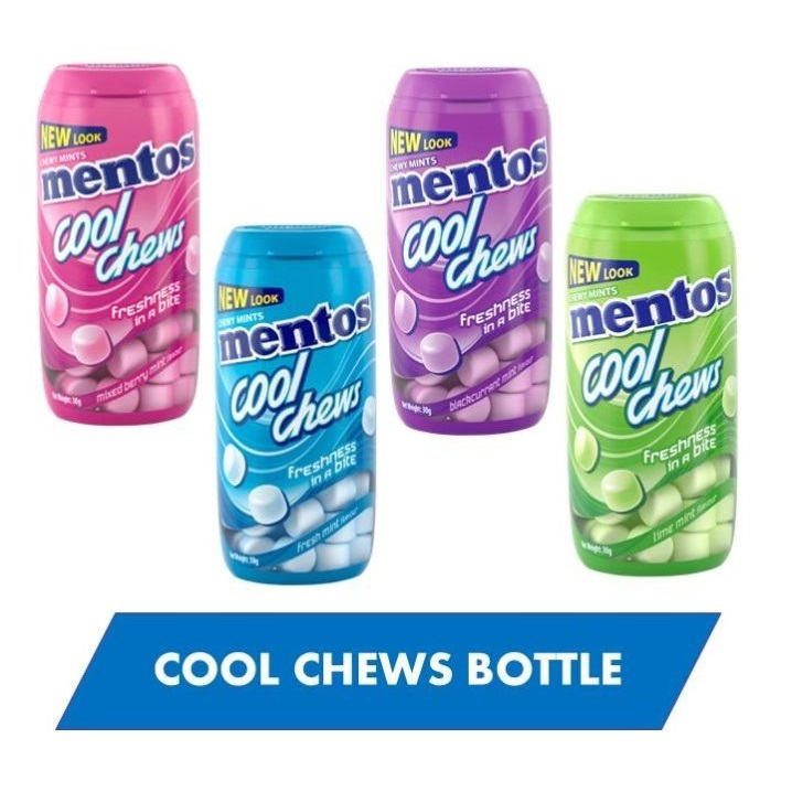 Mentos Cool Chews 30g (1 box - 12 bottles) Fresh mint / Blackcurrant ...