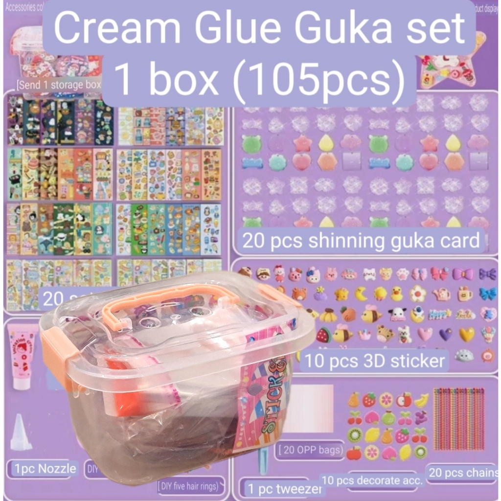 Cream Glue Guka Sticker Set For Children DIY Keychain Guka Toy Gupan ...