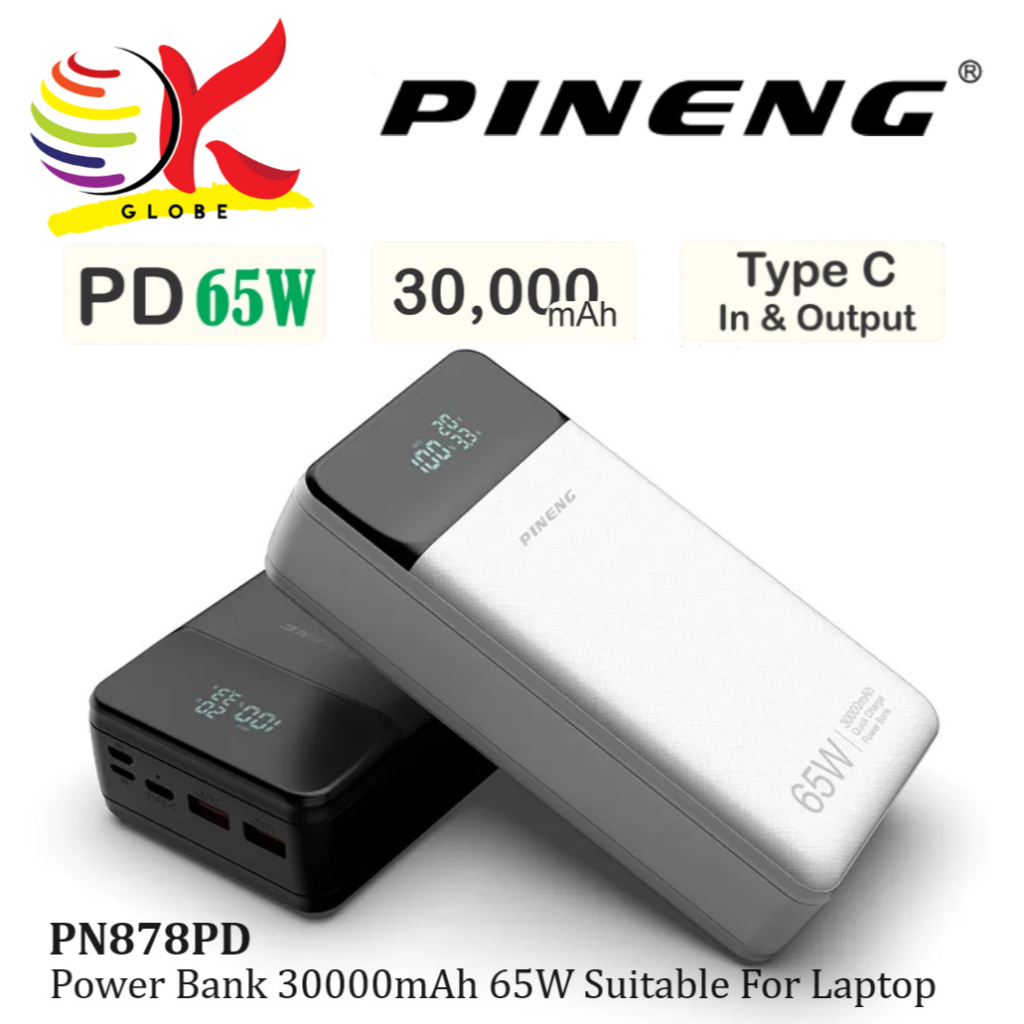 PINENG PN878PD POWER BANK 30000MAH 65W PD3.0 + QC3.0 QUICK CHARGE ...