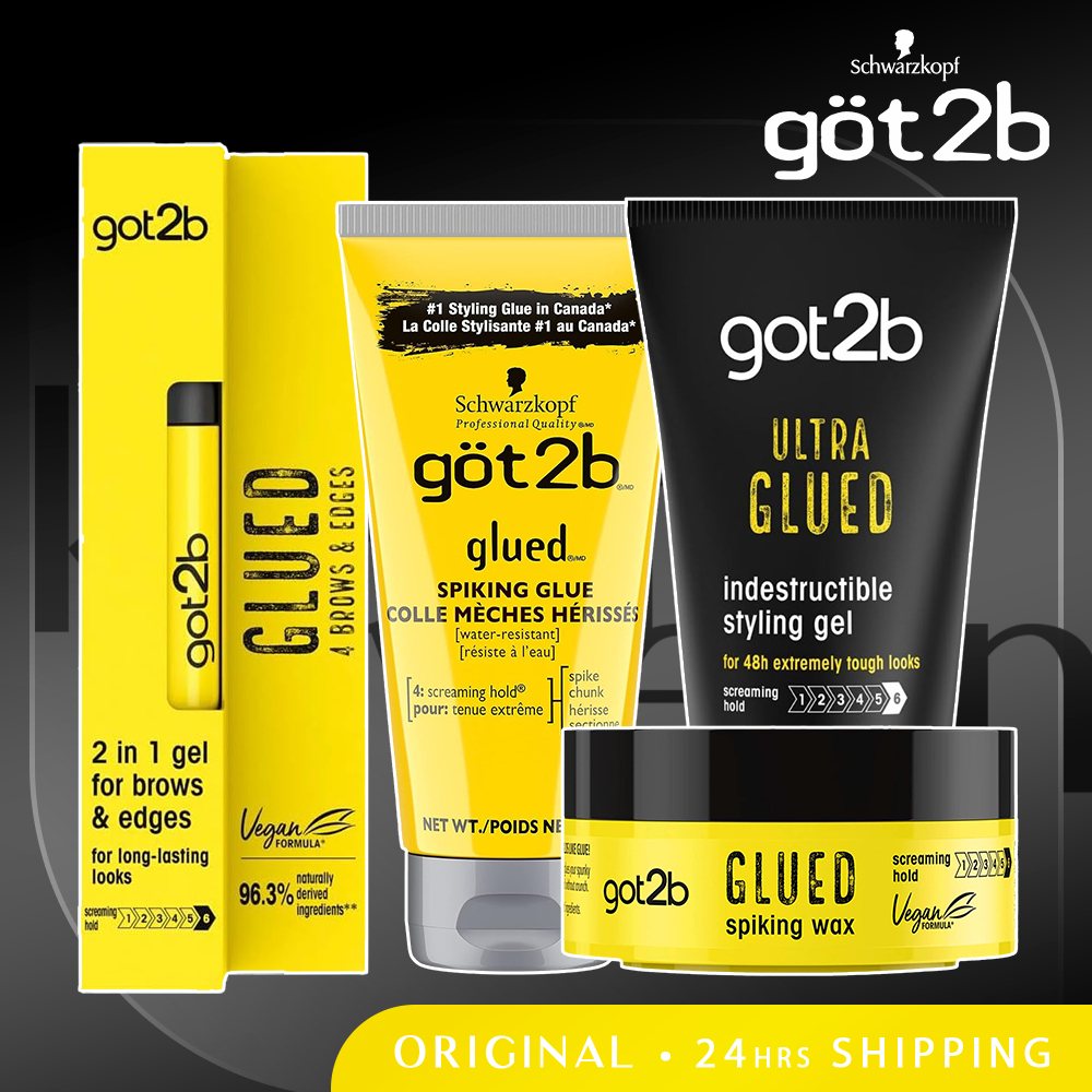 Schwarzkopf got2b Glued Ultra Styling Hair Gel l Brows & Edges 2 in 1 ...
