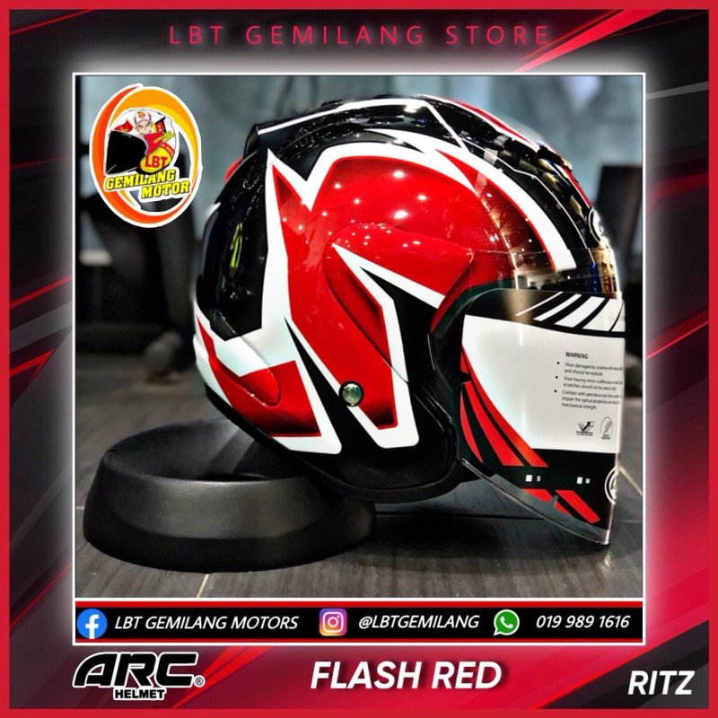 ARC Helmet RITZ [FLASH RED] | Shopee Singapore