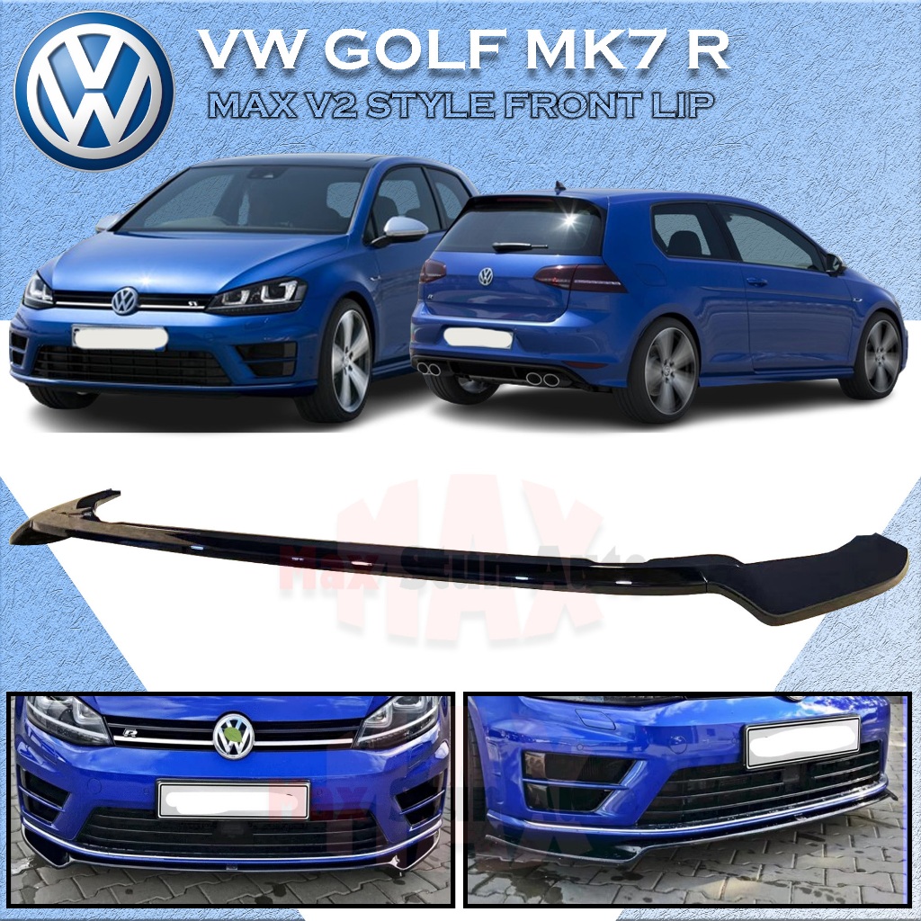 VOLKSWAGEN GOLF MK7 R MAXTON V2 FRONT LIP BUMPER SKIRT V LIP DEPAN GOLF ...