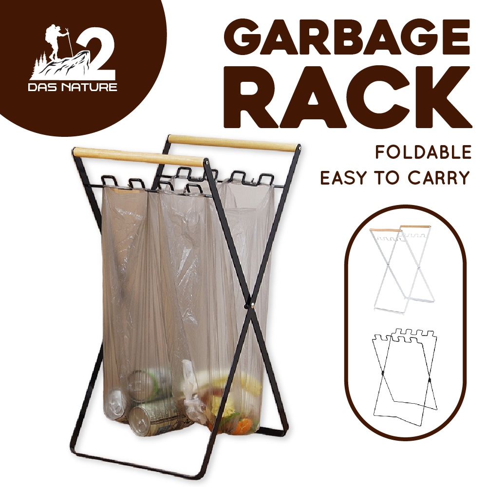 Garbage Rack Camping Trash Holder Stand Steel outdoor dustbin Frame ...