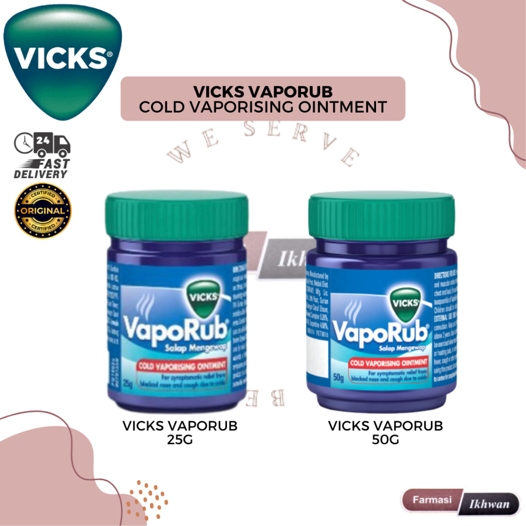 Vicks Vaporub Cold Vaporising Ointment 25g / Vicks Vaporub Cold ...