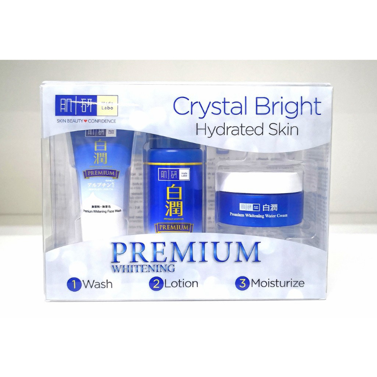 HADALABO PEMUTIH CRYSTAL BRIGHT PREMIUM WHITENING SET( EXP: OCT 2026 ...