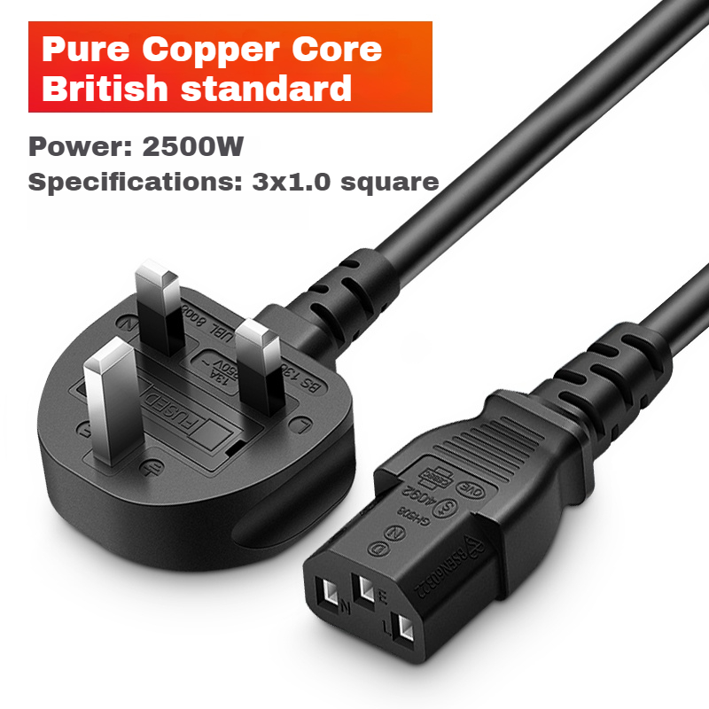 3 PIN 1.5M UK 13A Fuse Desktop PC LCD Monitor Laptop Printer Power ...