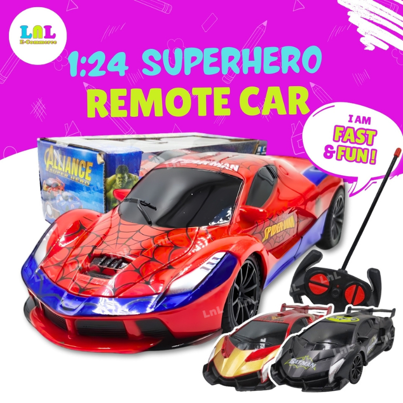 LNL Remote Control RC Car Toy Kereta Control Batman Iron Man Spiderman ...