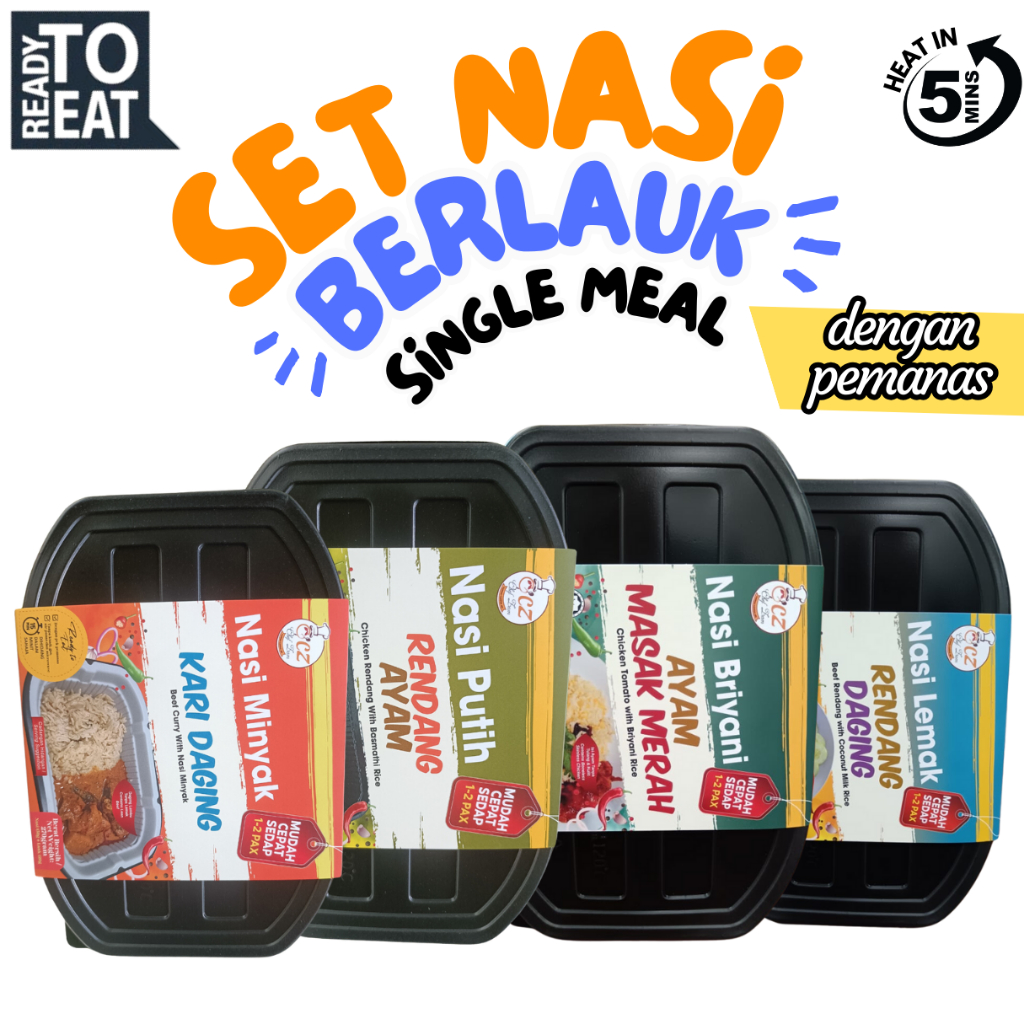 Chef ZAM RTE Single Meal (Rice & Side Dishes Only) 270gram With halal ...