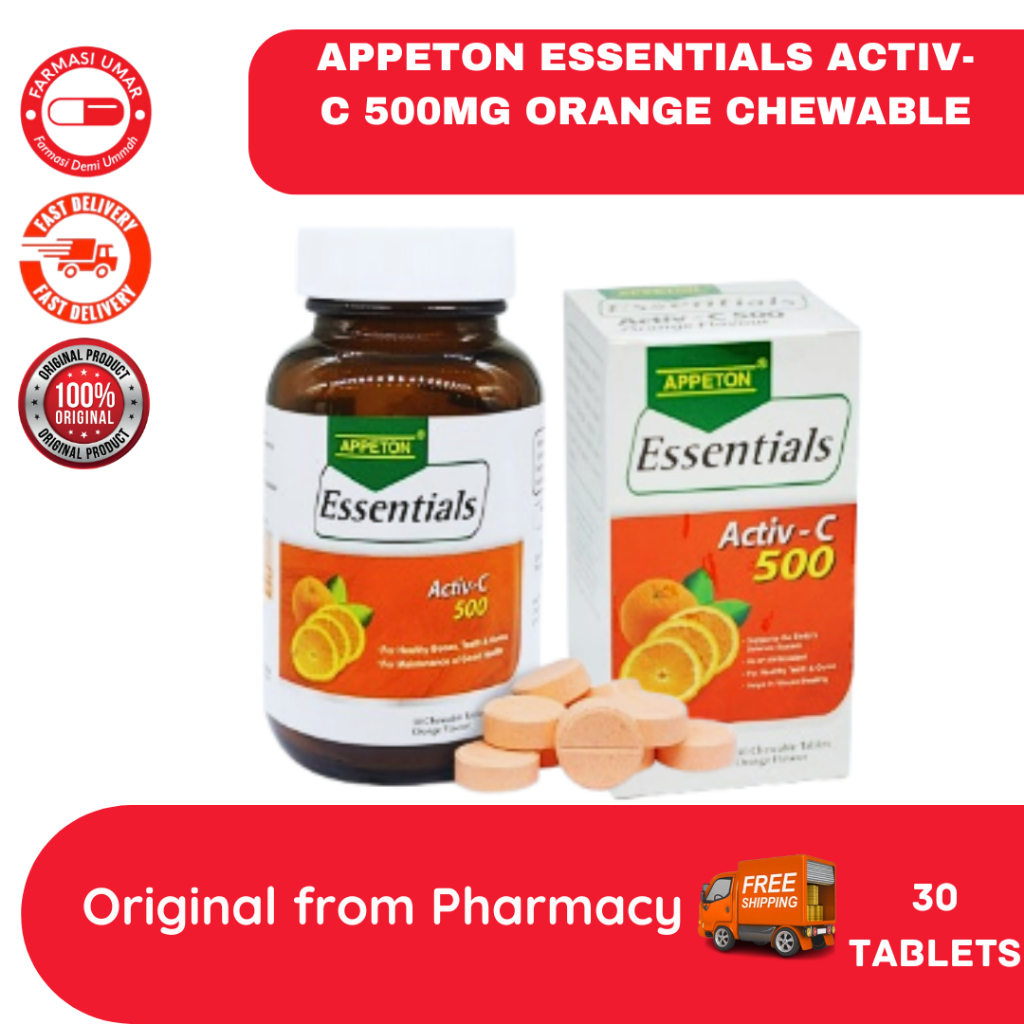 Appeton Essentials Activ-C 500mg 30 chewable tablets EXP:02/2025 ...