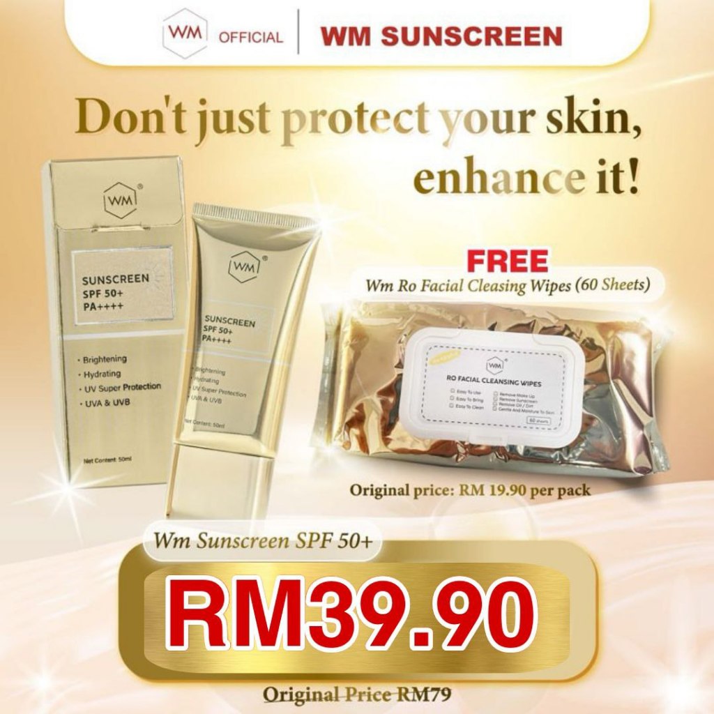 WM SUNSCREEN SPF 50+ PA++++ 50ML - | Shopee Singapore