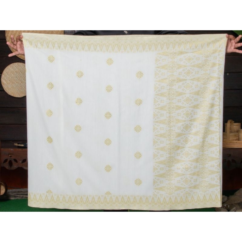 Sampin BUNGA TABUR (White Series) - Side songket 2 Meters 36 Inch labuh ...