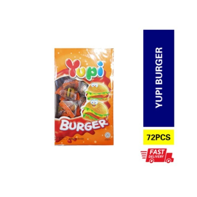 [72'S] YUPI MINI BURGER (8G) GUMMY MINI BURGER CANDY 72 PCS (576G ...