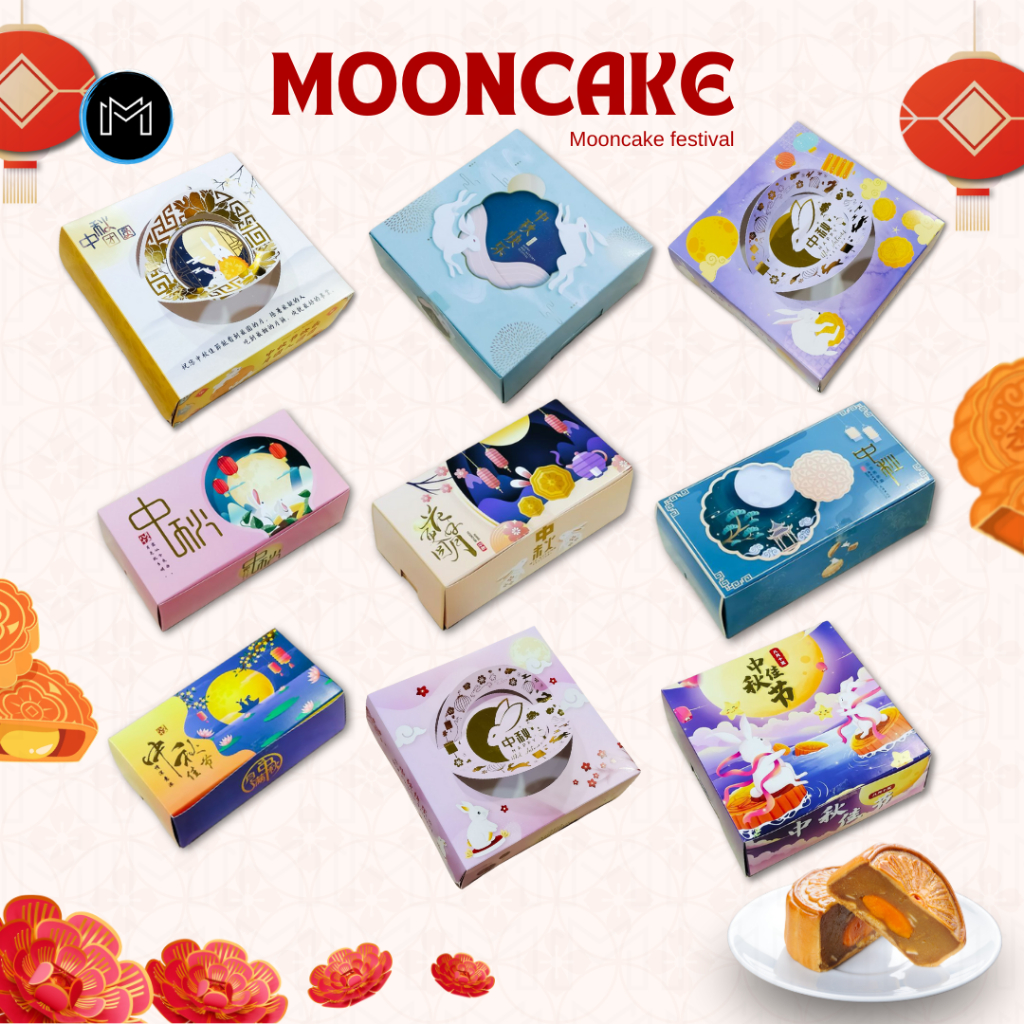 ( 2024 New Design ) Mooncake box 4粒装传统月饼礼盒 /中秋节月饼盒 /特色烫金礼盒 mooncake box ...