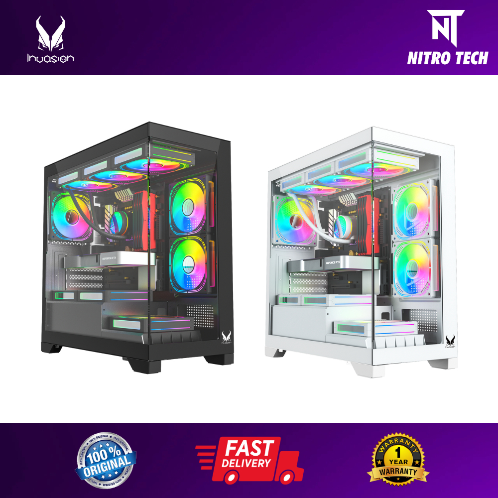 Invasion D-5000 ARGB Chassis PC Case (4x ARGB fans included) | Shopee ...