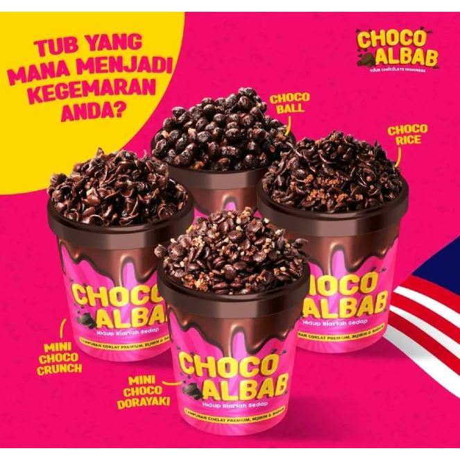 Choco Albab Choco Tub - Chocolate mix with cereals and almond (250g ...