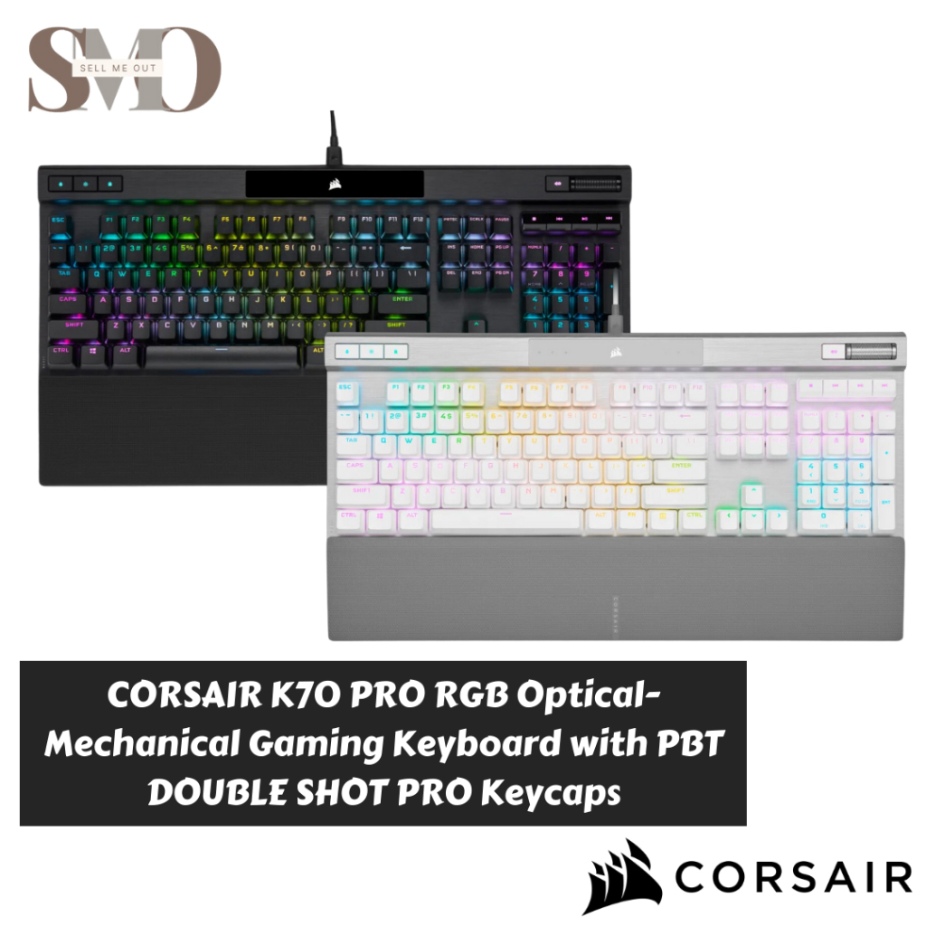 CORSAIR K70 PRO RGB Optical-Mechanical Gaming Keyboard with PBT DOUBLE ...