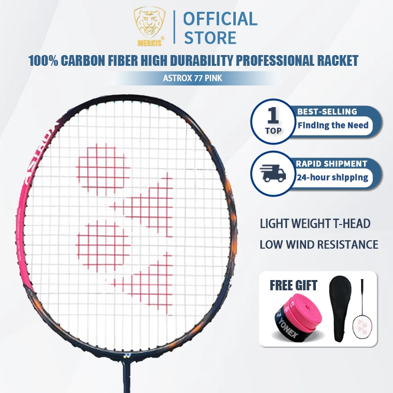 ASTROX 77 PRO High PINK Badminton Racket Full Carbon Single 4U 26Lbs ...