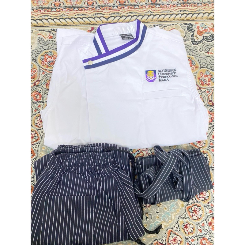 Chef Jacket UiTM Fullset Baju Kitchen Uniform New Never Use Size S ...