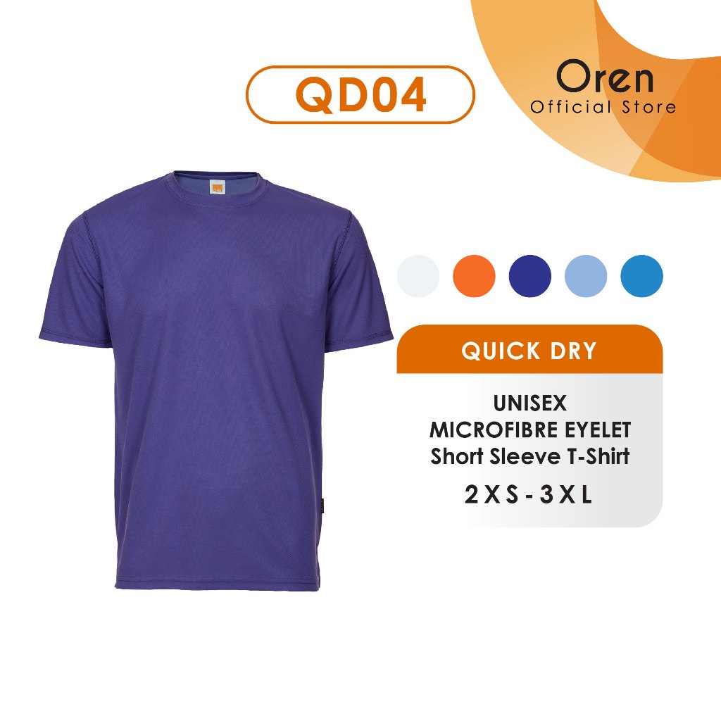 Oren Sport QD Quick Dry Plain T-Shirt QD04 | Shopee Singapore