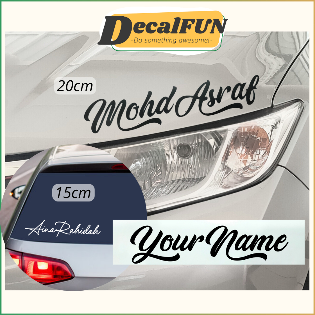 LUBRIX Custom Sticker Custom Name Motor Sticker Kereta Sticker Car ...