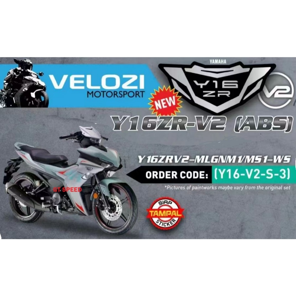 VELOZI YAMAHA Y16 ABS Y16ZR ABS V2 STANDARD DESIGN MLGNM1 /MS1 COVER BODY KIT COVER SET -STICKER ...