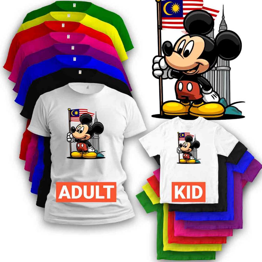 Mickey Mouse Girl Baju T Shirt Merdeka Jalur Gemilang Independent ...