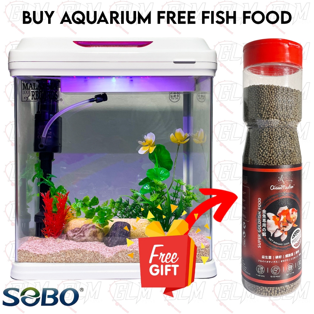 SOBO FISH AQUARIUM T-290F/T-820F FISH TANK (PUMP, FILTER, LED LIGHT ...