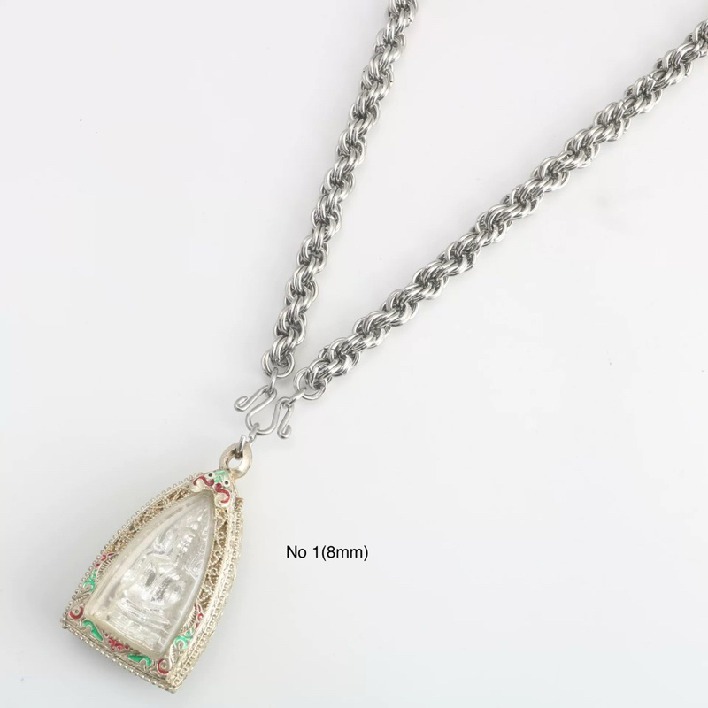 70CM Stainless Steel Thai Scripture Amulet Necklace with M-Hook 佛牌项链 ...
