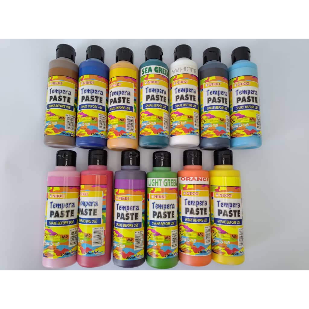 Stok Sedia Nikki Warna Poster Tempera Berasaskan Air 200ml/Nikki ...