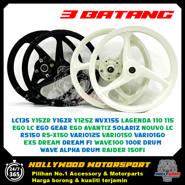 SPORT RIM 3 BATANG FULL CHOP LC135 LC V8 125ZR Y15 Y16 LAGENDA 115ZR ...