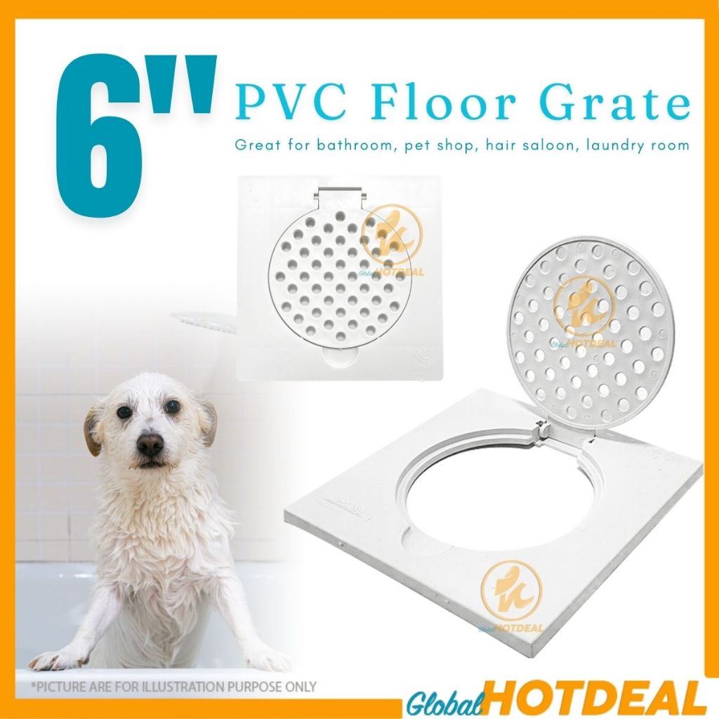 6" PVC Bathroom Toilet Floor Grating Floor Trap Hair Toilet Laundry Drain Cover Drainage Cover ...