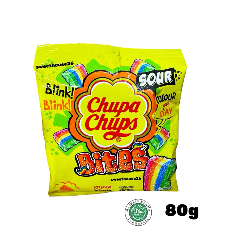 Chupa Chups Sour Bites/Tubes Mini Gummy Candy Mix Fruit Flavour 80g ...