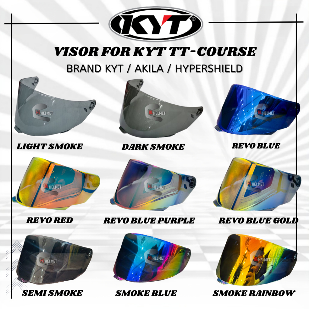 VISOR KYT TT-COURSE ( VISOR SIANG & MALAM KYT TT COURSE )- VISOR HELMET ...
