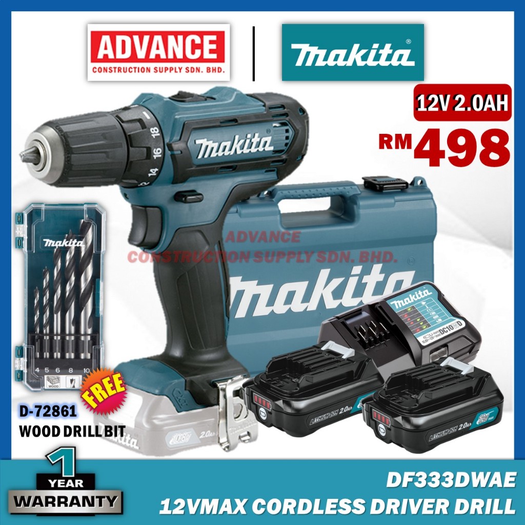 11.11 MAKITA DF333DZ / DF333DWYE / DF333DWAE 12V Cordless Impact Driver ...