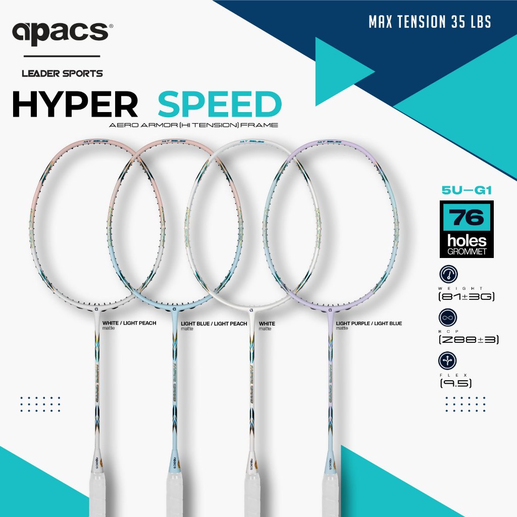 (FREE STRING & GRIP)(EVEN BALANCE) APACS BADMINTON RACKET HYPER SPEED ...