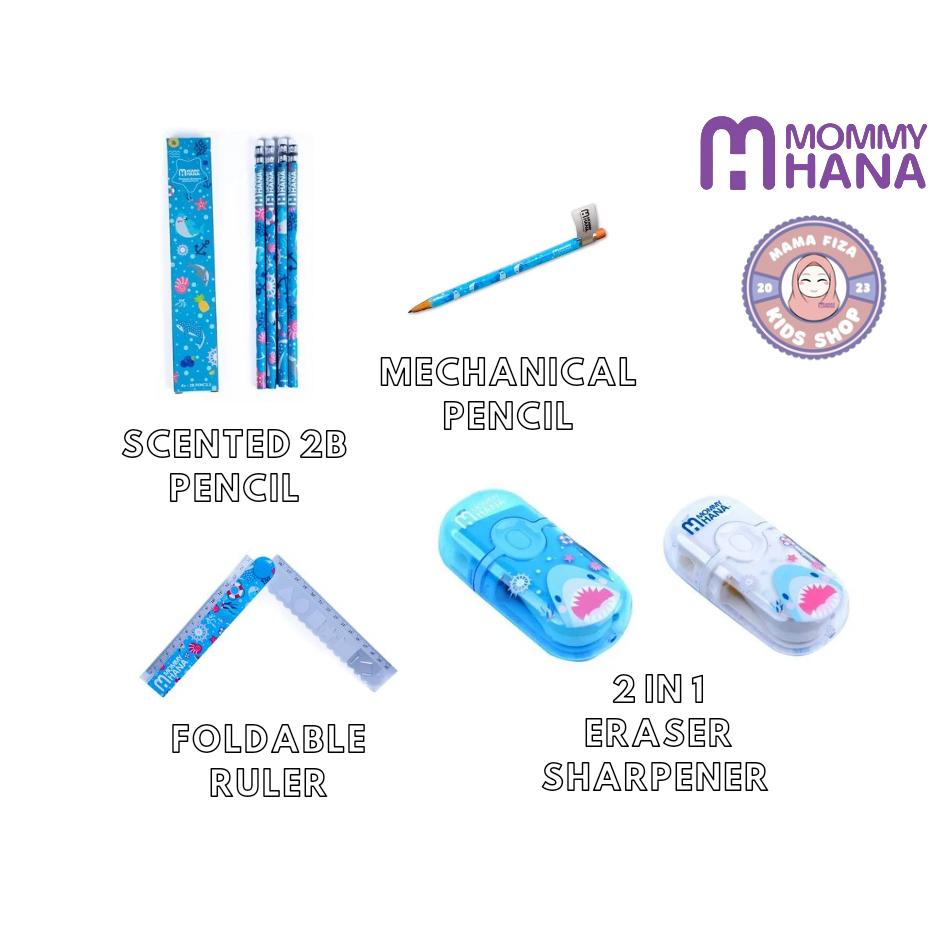 STATIONERY SHARK MOMMYHANA (SCENTED 2B PENCIL, MECHANICAL PENCIL ...