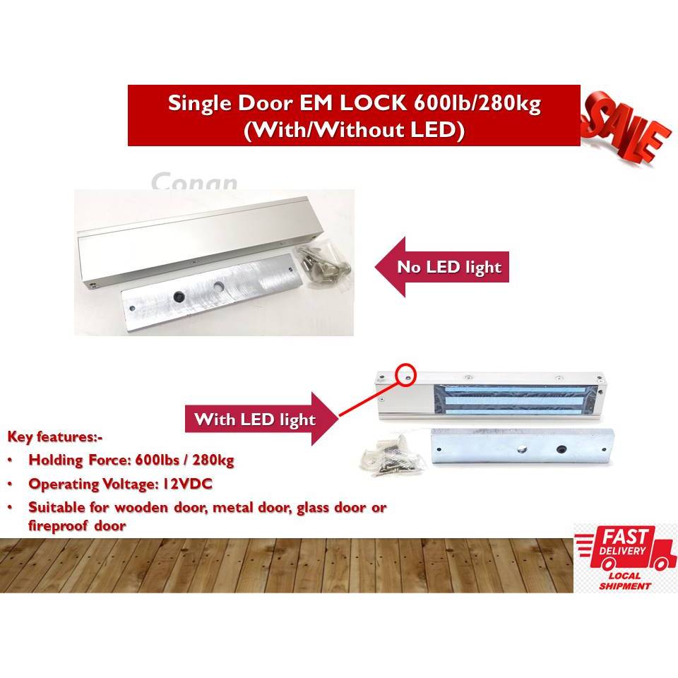 Single Door EM LOCK 600lbs / 280kg Door Access Electromagnetic Magnetic ...