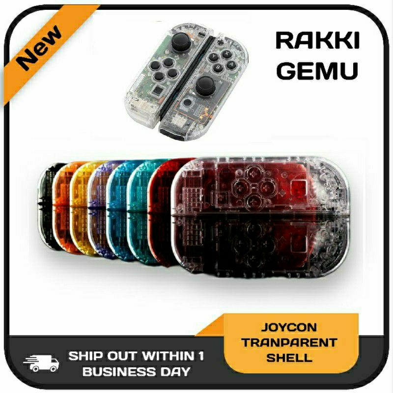 Nintendo Switch Joycon Controller Transparent Housing Shell Replacement ...