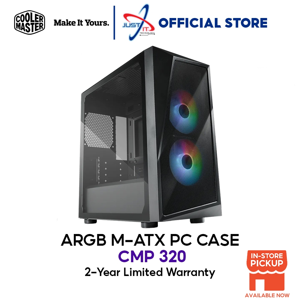 COOLER MASTER CMP 320 ARGB M-ATX PC CASE - BLACK ( CP320-KGNN-S00 ...