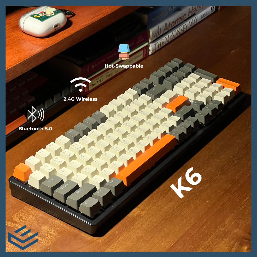 [ʀᴇᴀᴅʏ ꜱᴛᴏᴄᴋ] K6 Bluetooth + Wireless Mechanical Keyboard Hot-Swappable ...