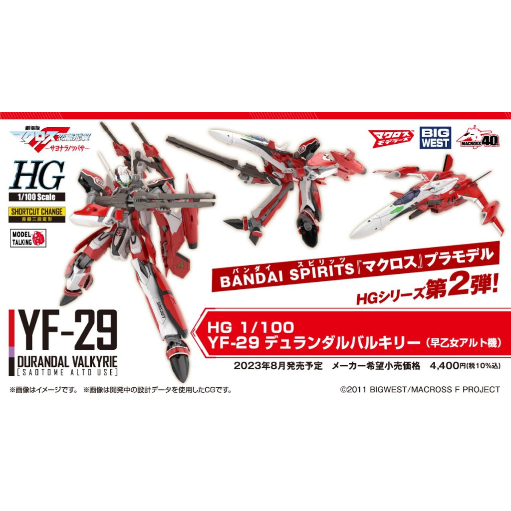 Bandai HG Macross YF-29 Durandal Valkyrie (Alto Saotome Use) | Shopee Singapore