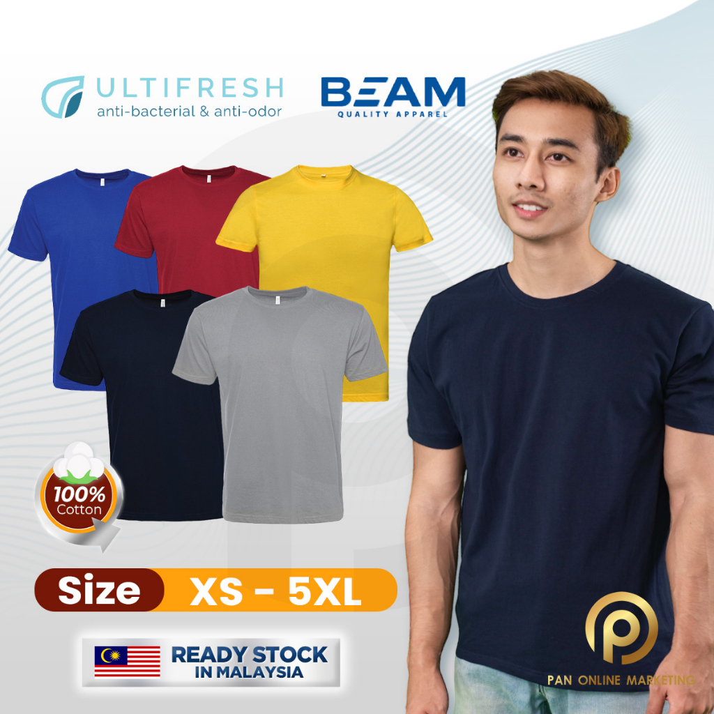 100% Cotton T-Shirt Short Sleeve Unisex Tshirt Ultifresh Beam BCR01 2.0 ...