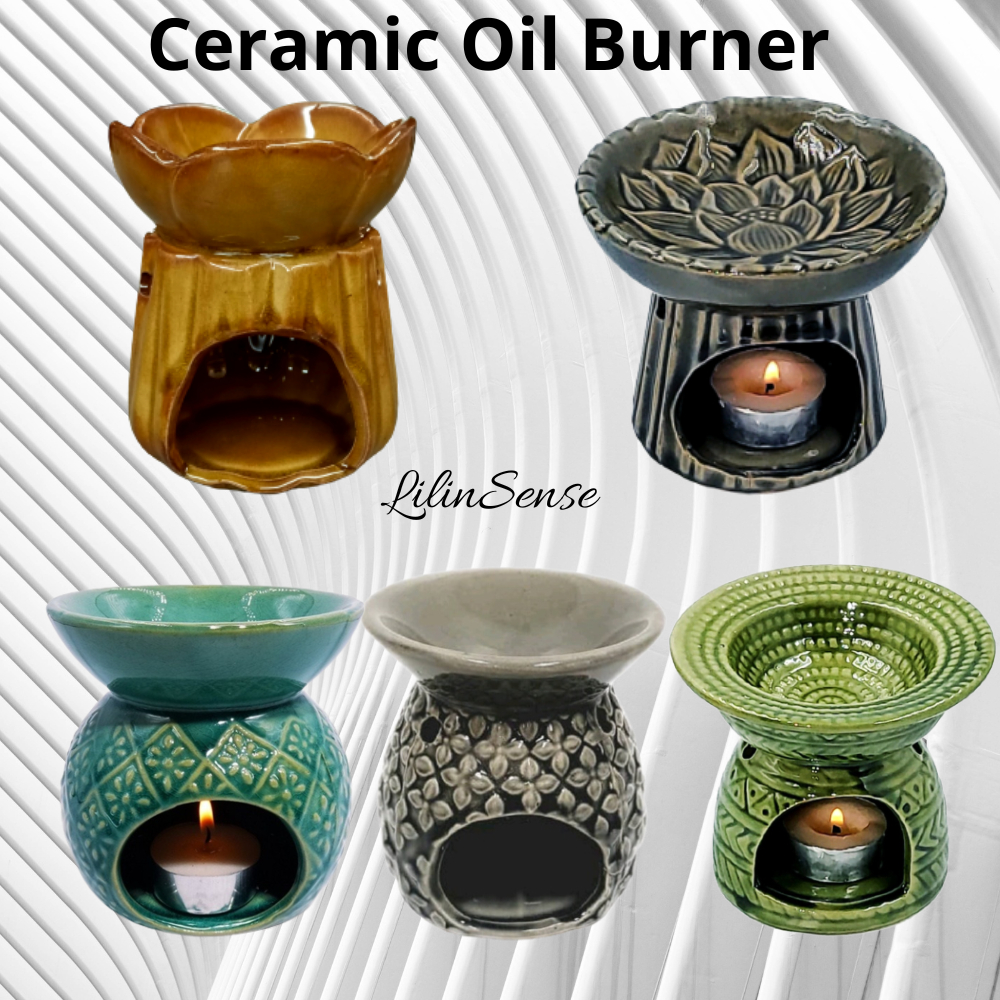 Ceramic Essential Oil Burner Candle Burner Aromatherapy Tealight Candle ...