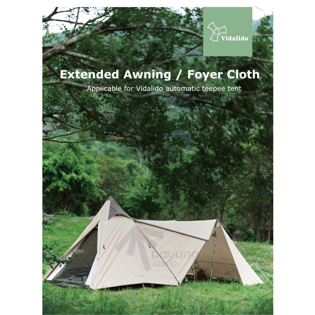 VIDALIDO Extended Awning / Foyer Cloth for Automatic Indiana Teepee ...