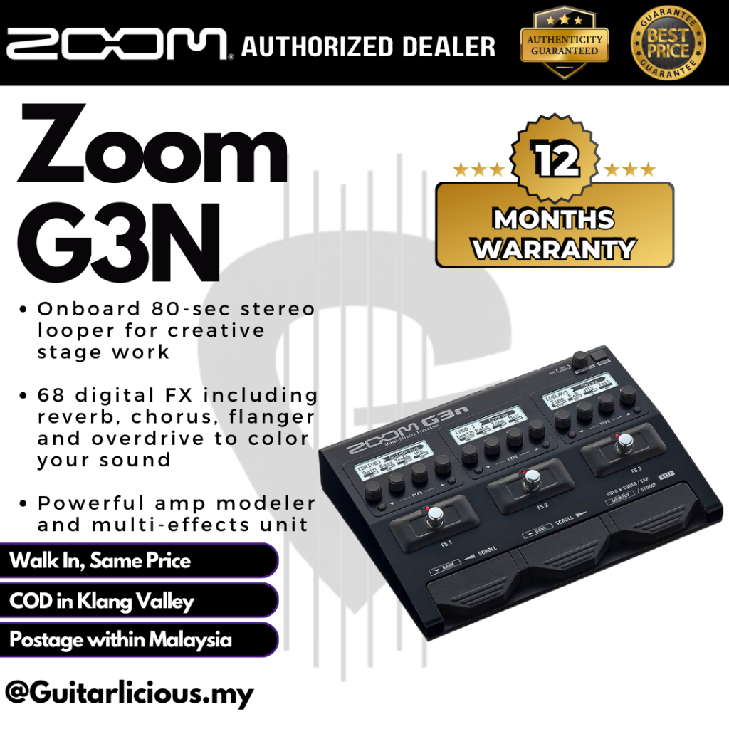 ZOOM G3N Multi-Effects Processor Wah with Adaptor ( G3N / G3-N / G3 ) | Shopee Singapore